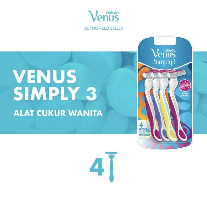 Gillette Venus Simply3 4s | Lazada Indonesia