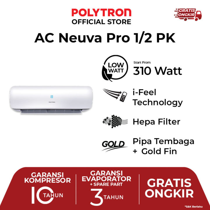POLYTRON AC 1/2 PK Neuva Ice PAC 05VZI - Unit Only | Lazada Indonesia