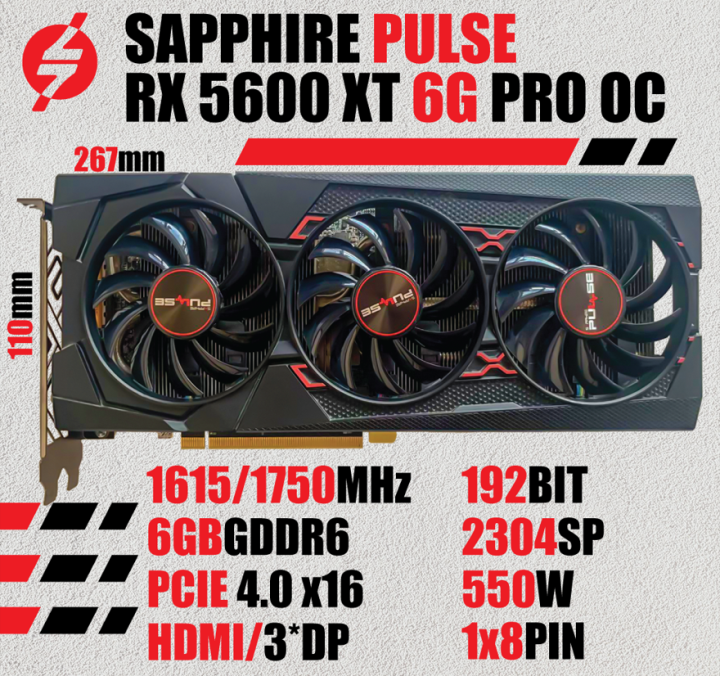 Used Sapphire RX 5600 XT 5600XT 6GB GDDDR6 AMD Graphic Graphics Card | Lazada PH