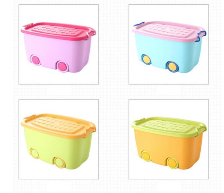Toy Storage Box Multipurpose Storage Bin With Wheels (L) Kotak Simpanan ...