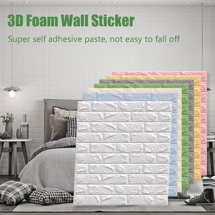 3D Wallpaper Sticker Self Adhesive Foam Bricks Waterproof Antifouling ...