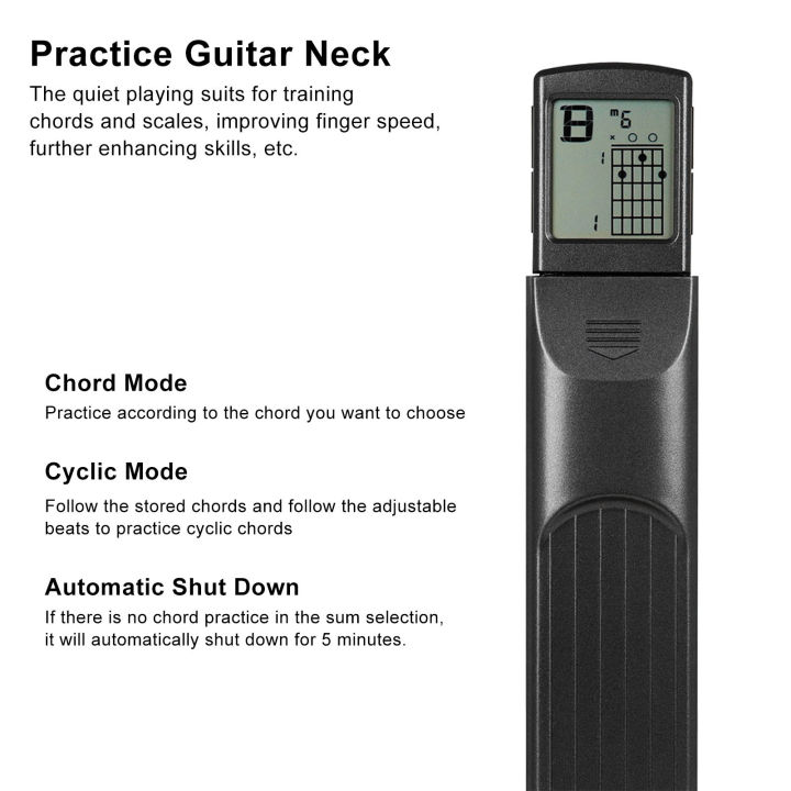 6 Fret Portable Pocket Guitar Neck Chord Trainer Digital Display ...