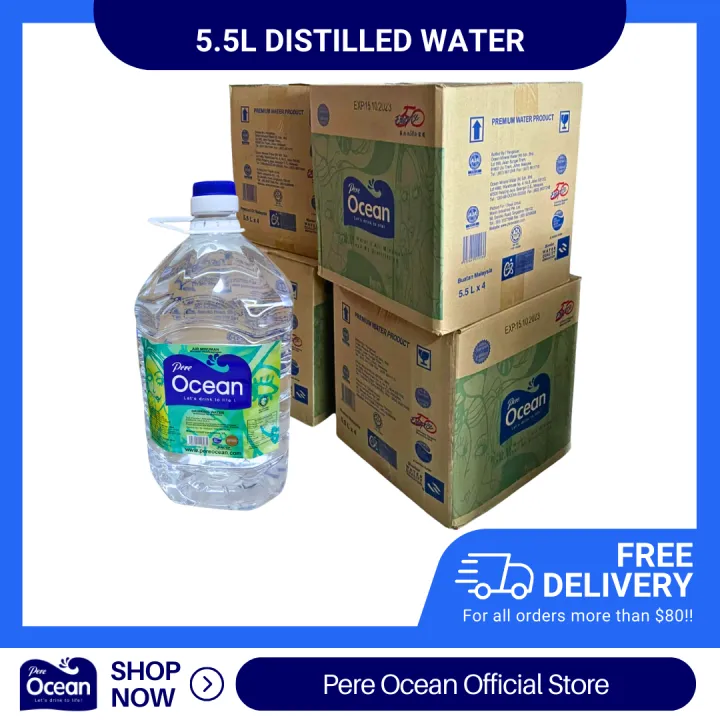 Pere Ocean 5.5L Distilled Drinking Water (4 bottles x 1 carton) | Lazada Singapore