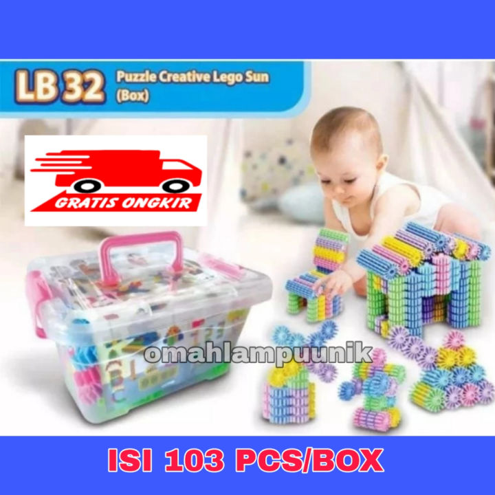 BUILDING BLOCK KONTAINER LB32 MAINAN EDUKASI ANAK BALOK SUSUN MATAHARI ...