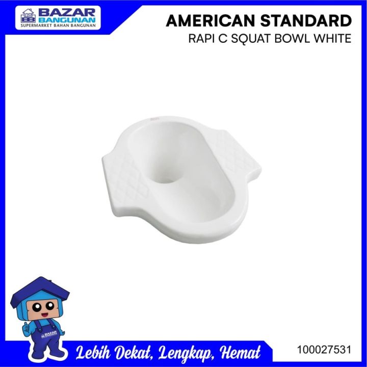 CLOSET / KLOSET JONGKOK / TOILET SQUAT AMERICAN STANDARD RAPI C WHITE ...