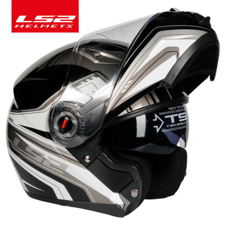 LS2 FF370 Flip Up Motorcycle Helmet Personalised Dual Lens Modular ...