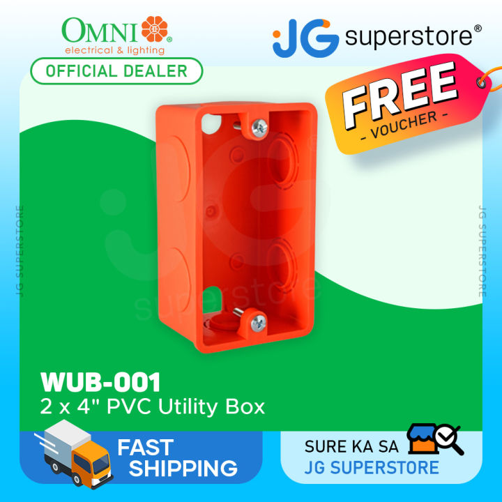 OMNI WUB-001 2 x 4" PVC Utility Box with Mounting Screw, Fire Retardant ...