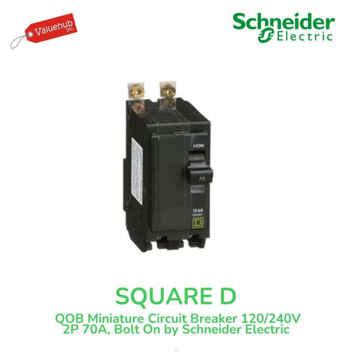 QOB270 Square D QOB Miniature Circuit Breaker 120/240V 2P 70A, Bolt On ...