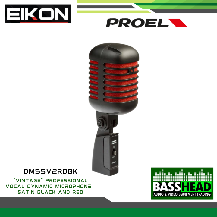EIKON DM55V2RDBK “VINTAGE” PROFESSIONAL VOCAL DYNAMIC MICROPHONE ...