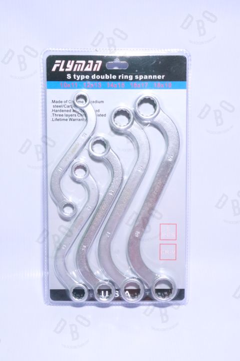 Original Flyman S-Shaped Double End Box Wrench Set 5 Pcs. | Lazada PH