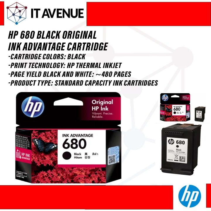 hp 680 black original ink advantage cartridge | Lazada PH