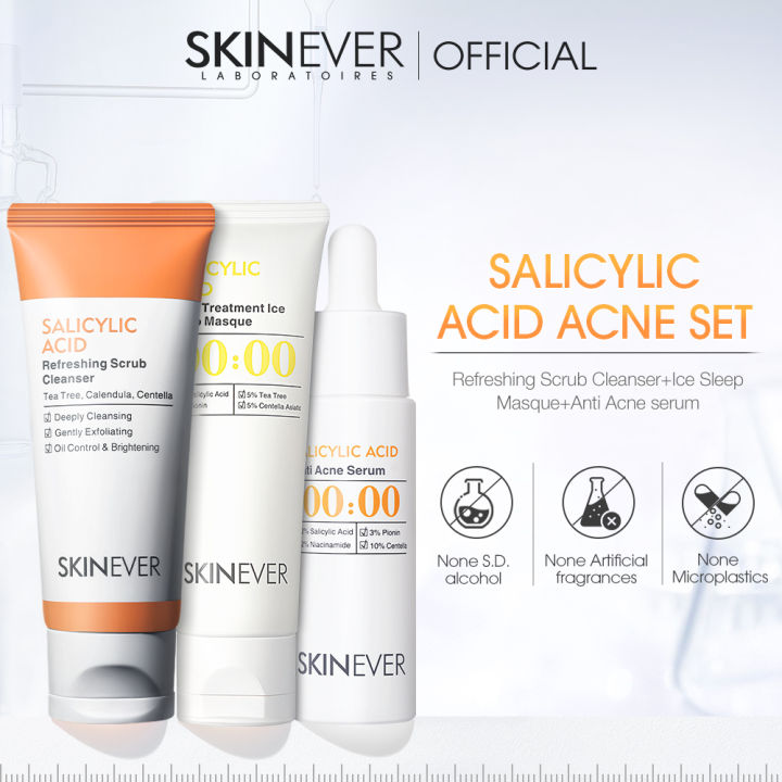 SKINEVER Salicylic Acid Set Acne Removal Serum Oil Control Cleansing ...