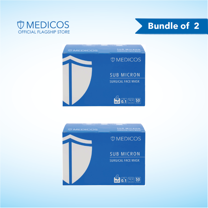 MEDICOS Sub Micron Surgical Face Mask (Assorted Color) 4ply ASTM level ...