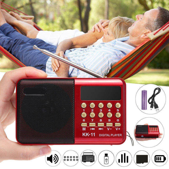 Rechargeable FM Radio with USB/SD/TF MP3 Player With 18650 Rechargeable ...