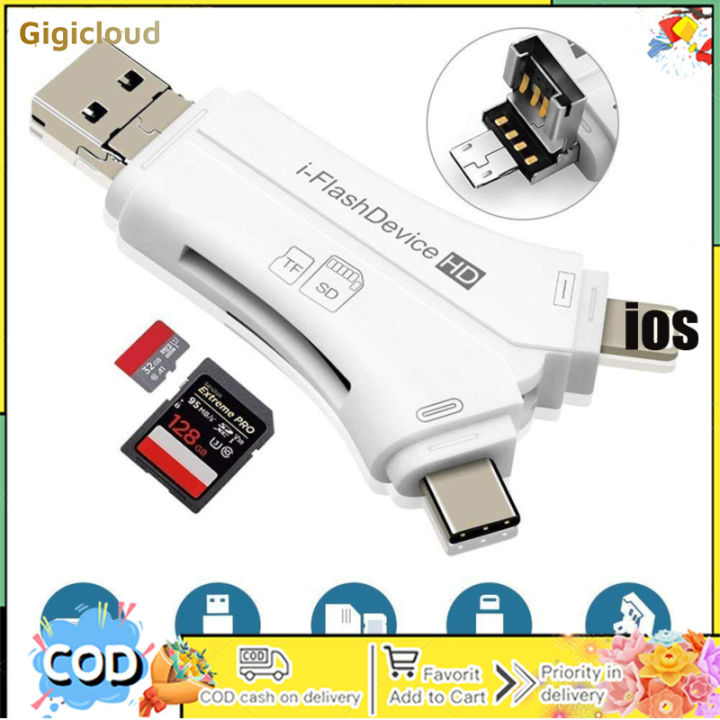 4-in-1 Otg Card Reader Universal Multi-functional Mobile Phone Tf Sd ...