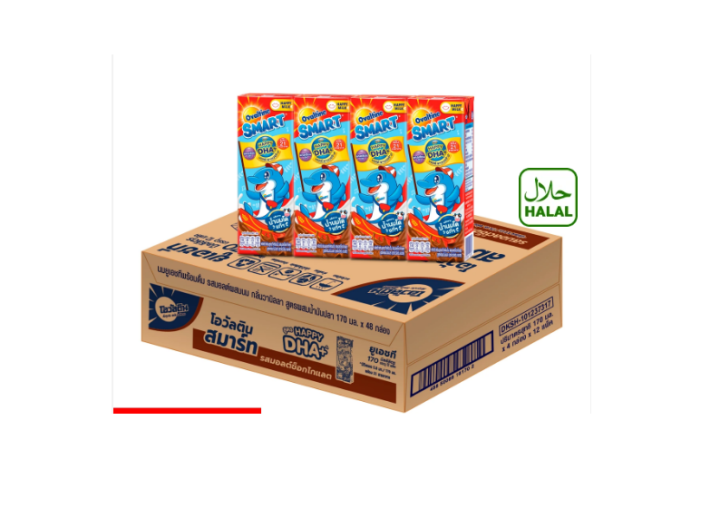 OVALTINE Smart UHT Chocolate Malt Flavored Milk with Fish Oil 170 ml. Pack 48 | Lazada.co.th