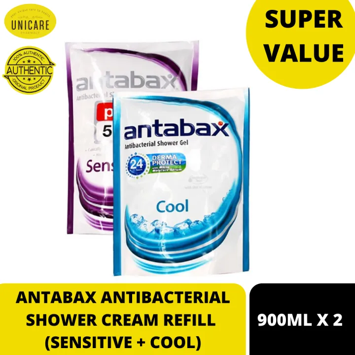 ANTABAX ANTIBACTERIAL SHOWER CREAM REFILL (SENSITIVE + COOL) 850ML X 2 ...