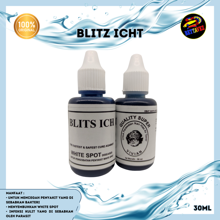 BLITZ ICHT 30ML OBAT IKAN CUPANG OBAT BIRU OBAT IKAN HIAS OBAT BIRU ...