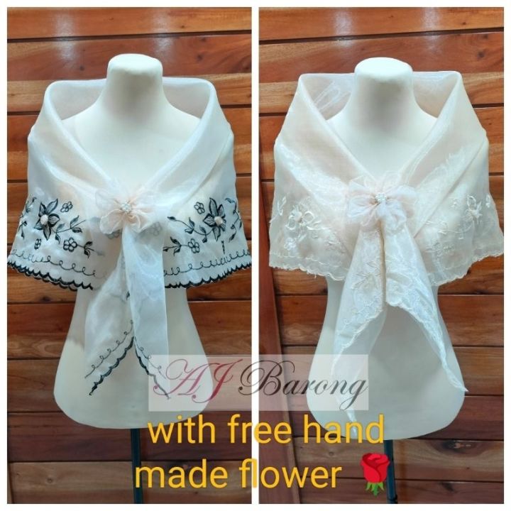 🎨 ⭐️ Filipiniana alampay with handmade flower brooch | Lazada PH