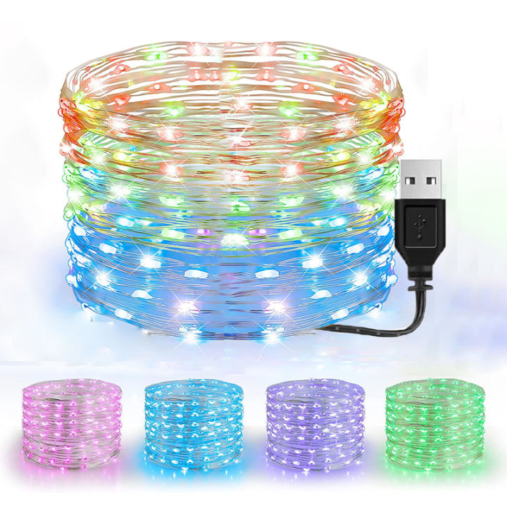 USB LED String Lights Garland Fairy Lights Outdoor Waterproof for ...