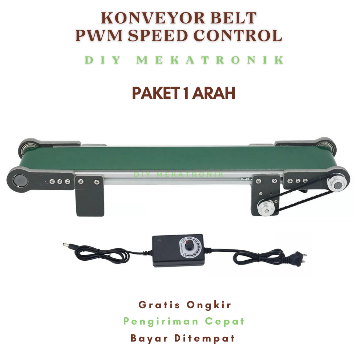 Konveyor Belt PVC PP 1 Arah 2 Arah PWM Speed Control Mini Conveyor DIY ...
