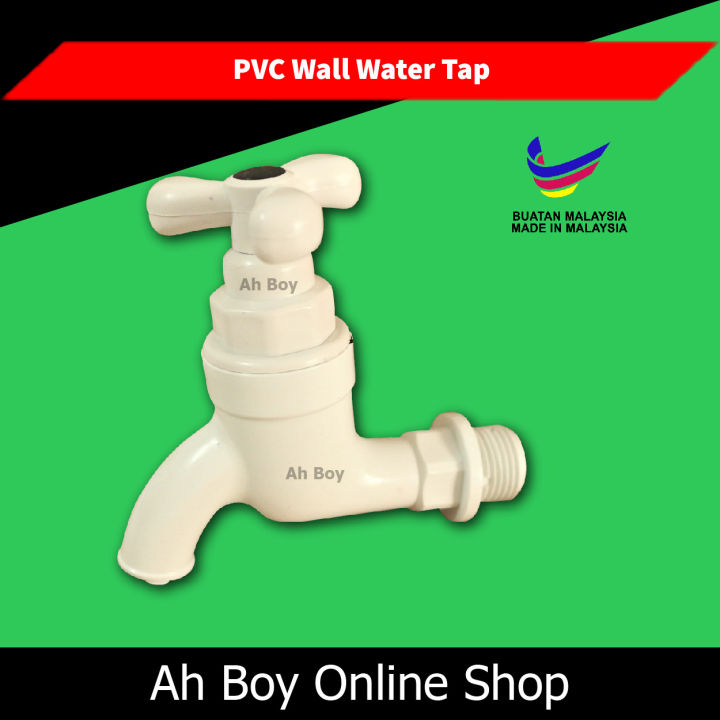 Bathroom PVC Wall Bib Tap / Tandas Plastic Kepala Paip Sink Faucet Wall ...