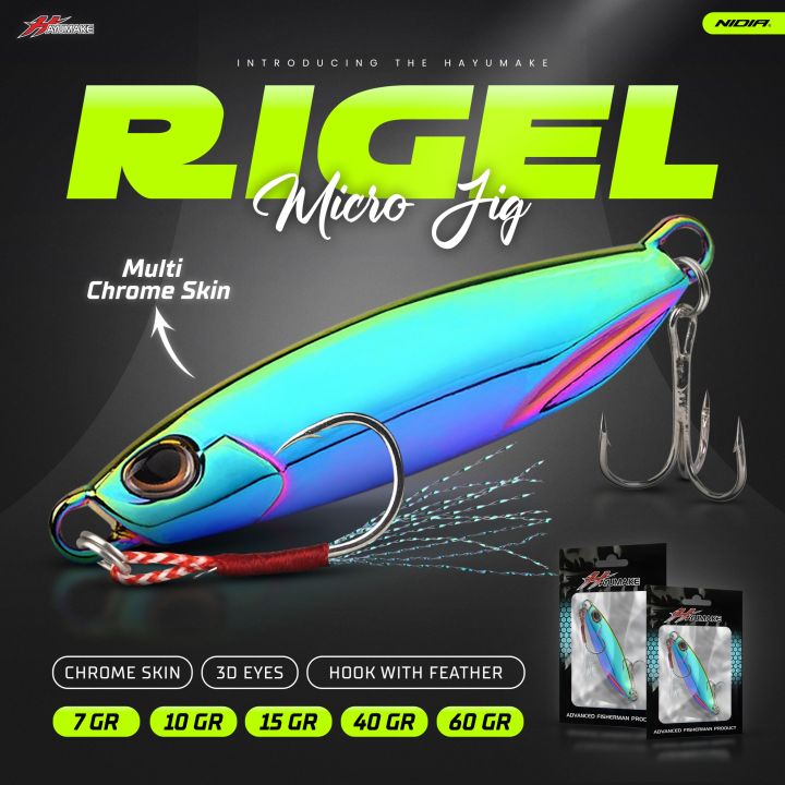 Metal Jig Killer - Hayumake RIGEL Micro Jig + Assist hook + Treble hook ...