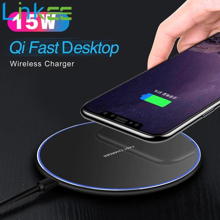 15W Super Fast Wireless Charger QC 3.0 Wireless Charing Pad with Type C ...