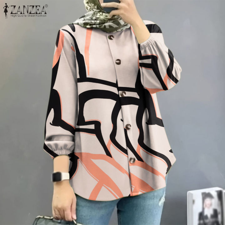 [3 Days Delivery] HijabFab ZANZEA Muslimah Women Muslim Casual Printed ...
