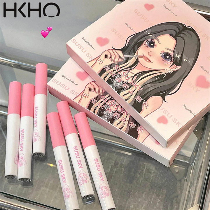 HKHO 6pcs/set Betty Girl Lip Mud Set Velvet Matte Lip Glaze Long ...