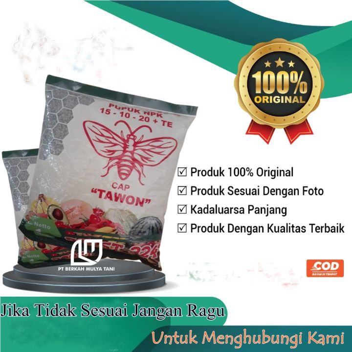 Pupuk NPK 15-10-20 + Te Cap Tawon 1 kg Kemasan Pabrik / 1kg Repack ...