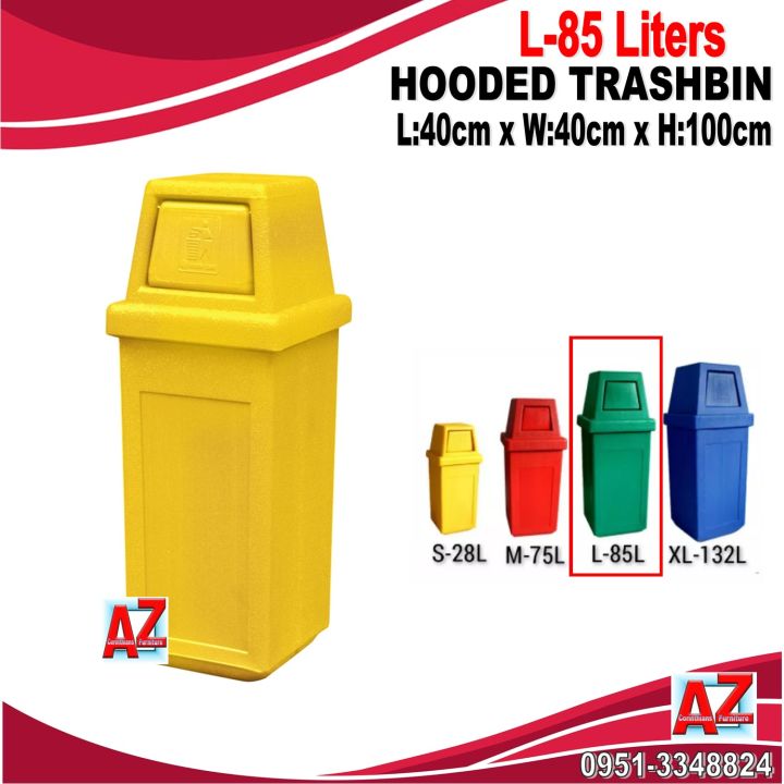 Hooded Plastic Trash Bin 85 Liters (LARGE SIZE) | Lazada PH