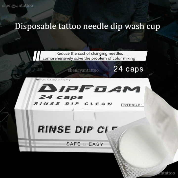 Tattoo Equipment Dip Foam Disposable Tattoo Needle Nozzle Dip Washing ...
