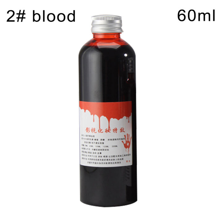 30/60ml Fake Blood Liquid Bottle Stage Prank Theatrical Vampire Cosplay ...