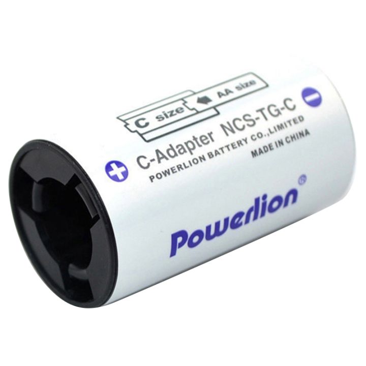 Powerlion C Size Battery Adapters, AA to C Size Battery Spacer ...