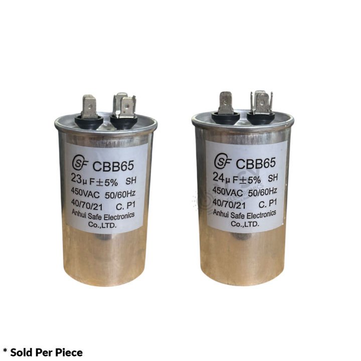 CBB65 450V AC 23uF / 24uF MFD +/- 5% 50/60Hz 40/70/21 AC Aircon Capacitor Motor Capacitor 450VAC ...