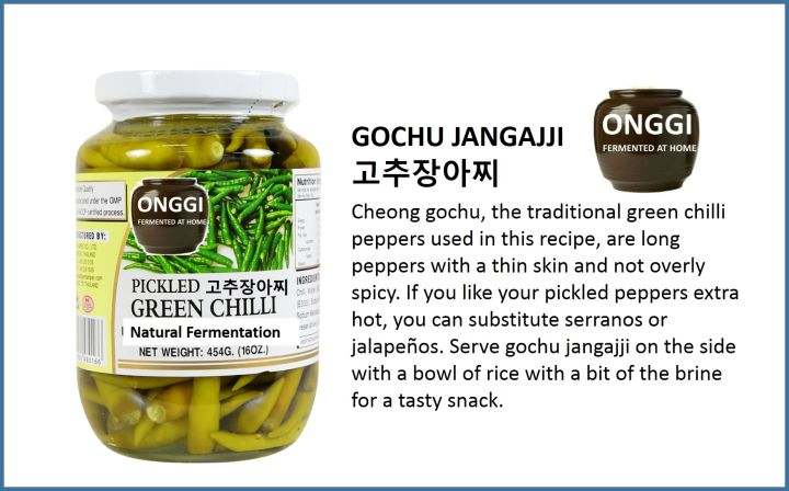 KOREAN GREEN CHILI PEPPER PICKLES, GOCHU JANGAJJI 고추장아찌/ Cili Hijau ...