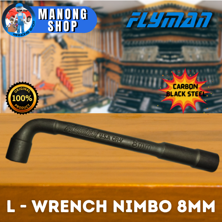 Manong Shop Flyman Nimbo L Wrench Socket 8Mm Carbon Black Steel Heavy Duty Mechanics Tool for ...