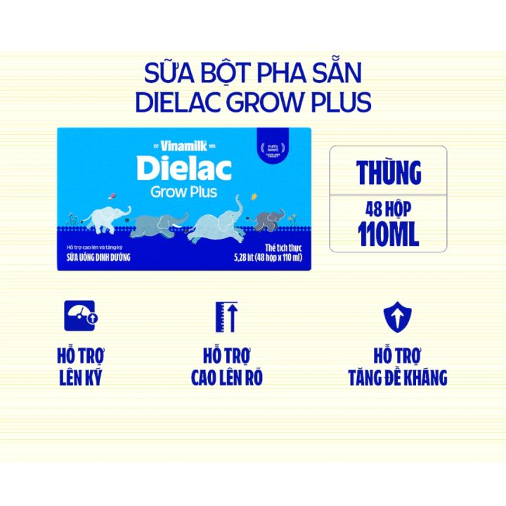 Sữa Bột Pha Sẵn Sữa Non Vinamilk Dielac Grow Plus 110ml (Thùng 48 Hộp ...