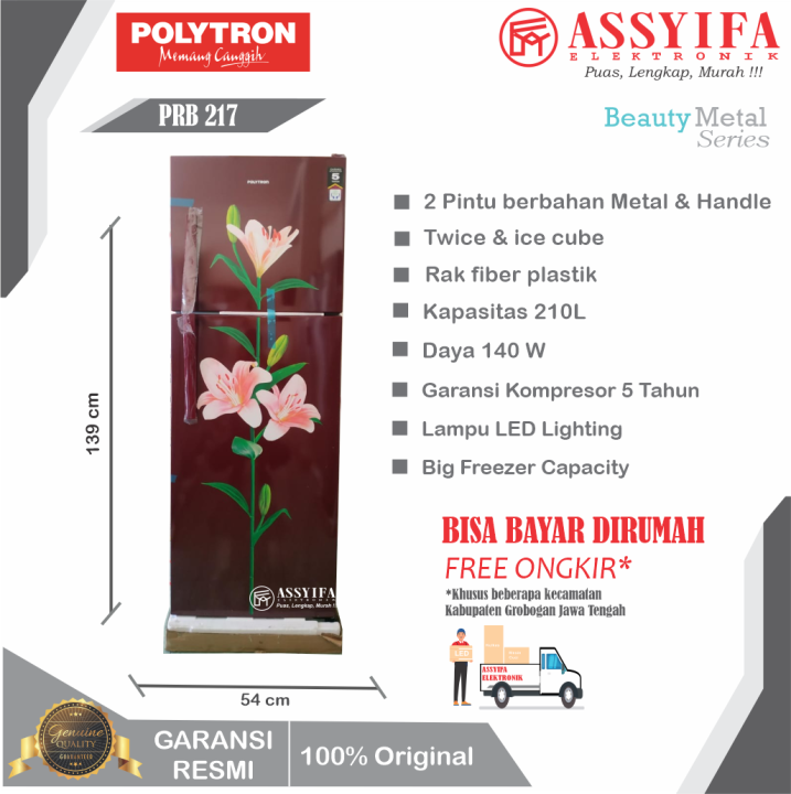 KULKAS POLYTRON 2 PINTU METAL SERIES PRB 217 P | Lazada Indonesia