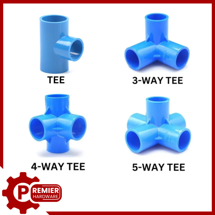 PVC Blue Tee Fittings 1/2 to 1 3,4,5 Way Tee Premier Hardware | Lazada PH