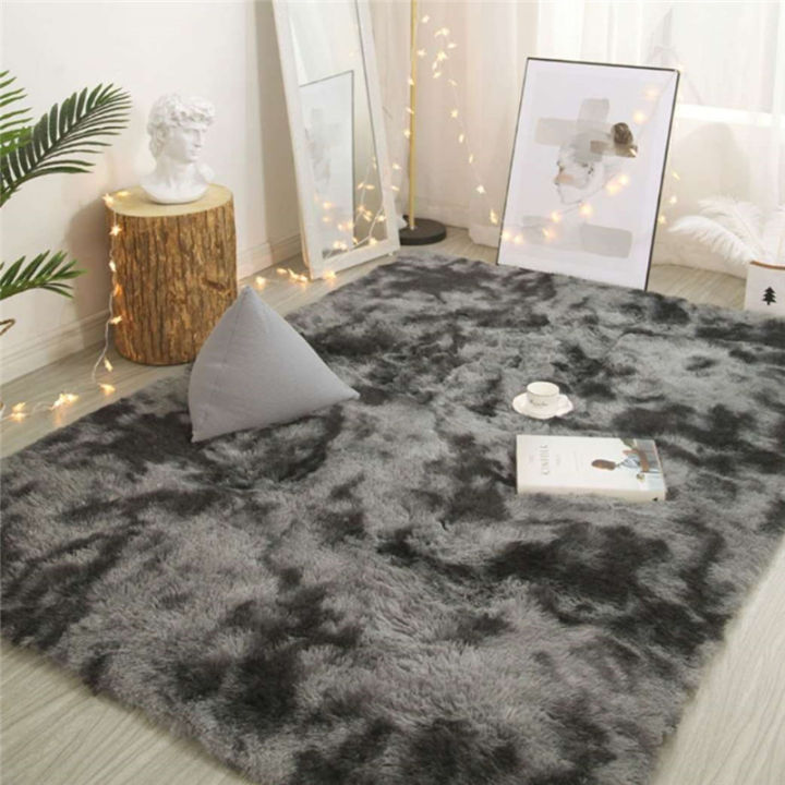 Soft Velvet Mat Thick Carpet for Living Room Carpet Plush Rug Grey ...