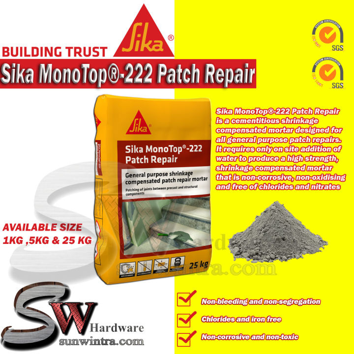 SIKA Sika MonoTop®-222 Patch Repair #1KG/5KG (GREY) | Lazada
