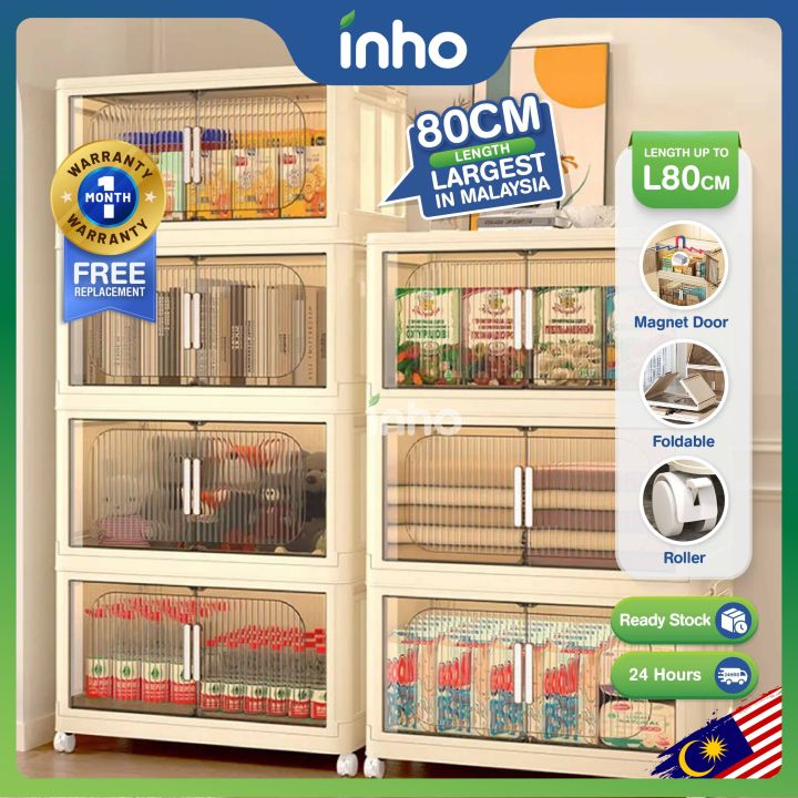 INHO L50-80cm (1-5 Layers) Multipurpose Double Storage Cabinet Foldable ...