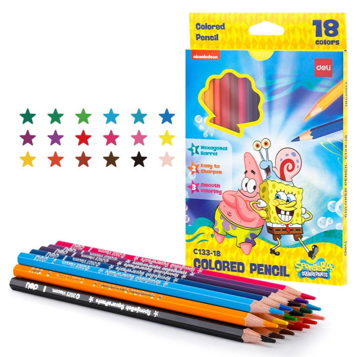 Deli C133-18 Spongebob Colored Pencil 18 Colors | Lazada PH