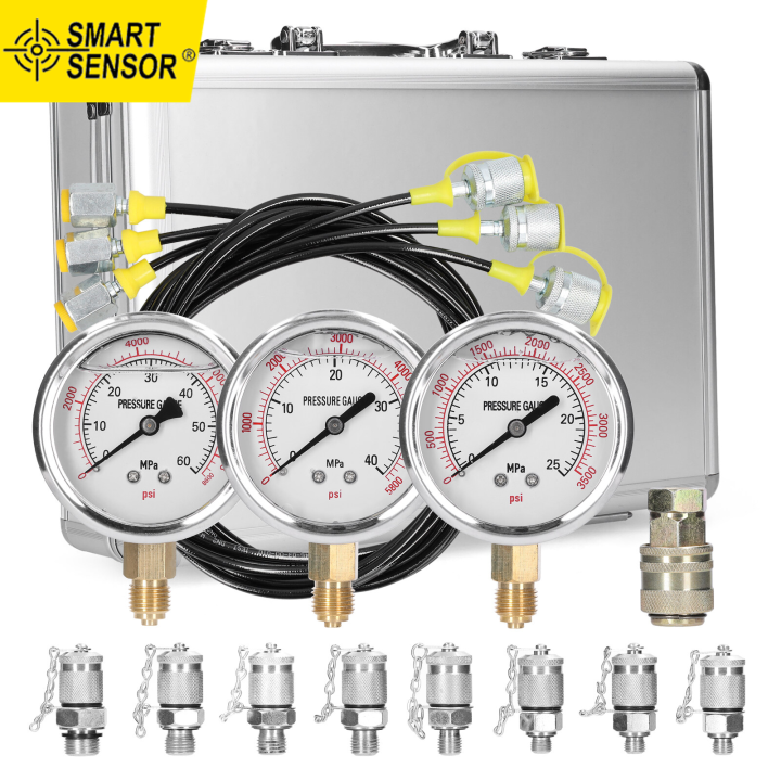 Smart Sensor Hydraulic Pressure Gauge Kit Excavator Hydraulic Pressure ...