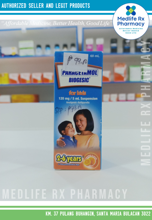 PARACETAMOL BIOGESIC - for "Kids" 125mg Orange Suspension 60mL For ...