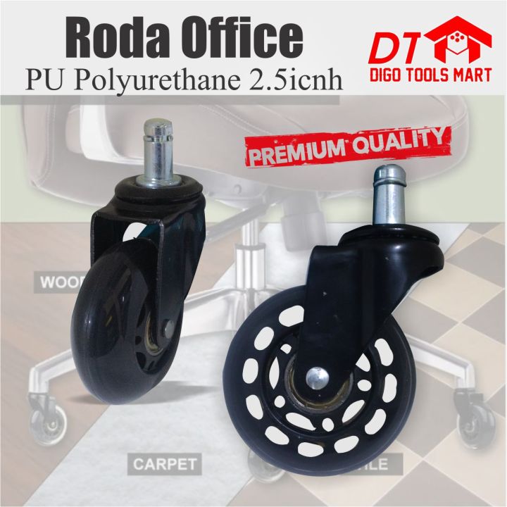 Roda Caster Tancap Roda Office Chair PU Polyurethane Kursi Kantor ...