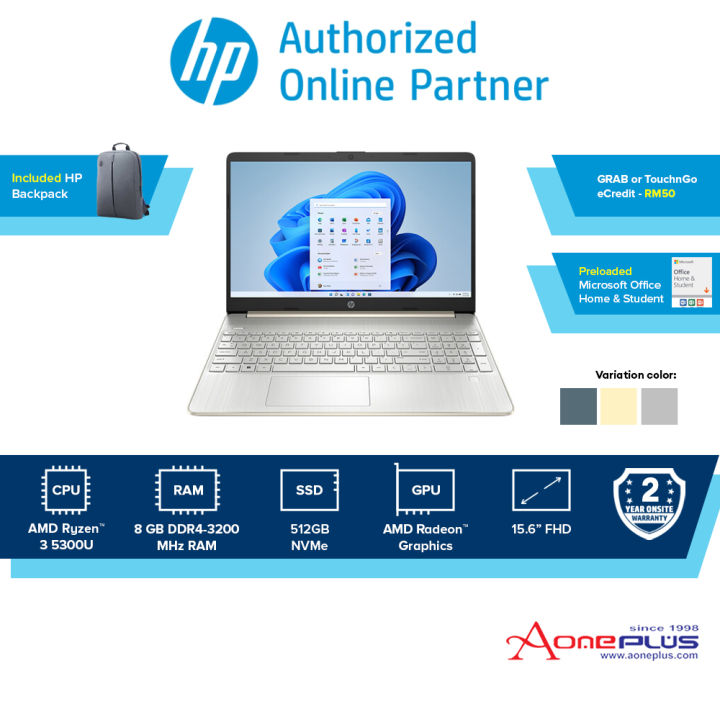 HP 15s-eq2195AU (Blue)/ 15s-eq2196AU (Pale Gold) / 15s-eq2197AU (Silver ...