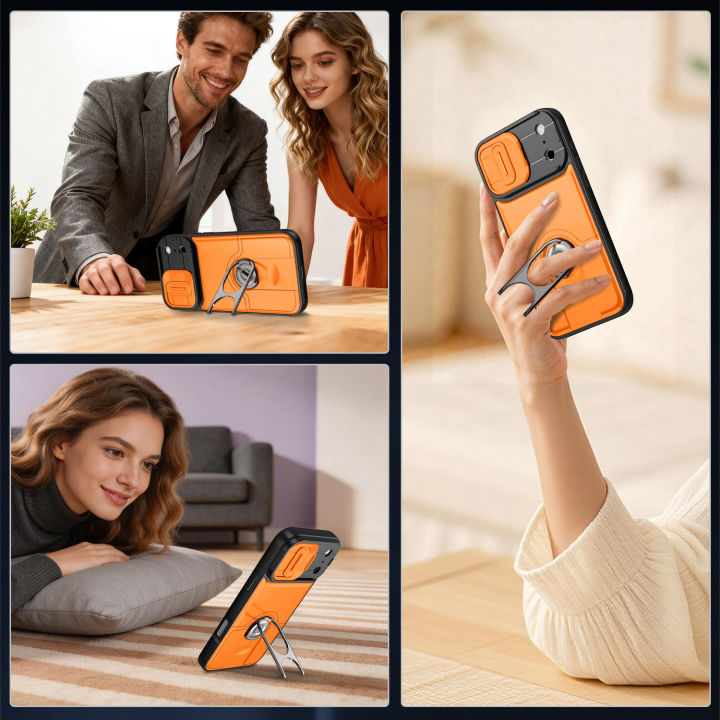 Sliding Camera Lens Protection Phone Case iPhone 11 12 13 14 15 16 17 ...